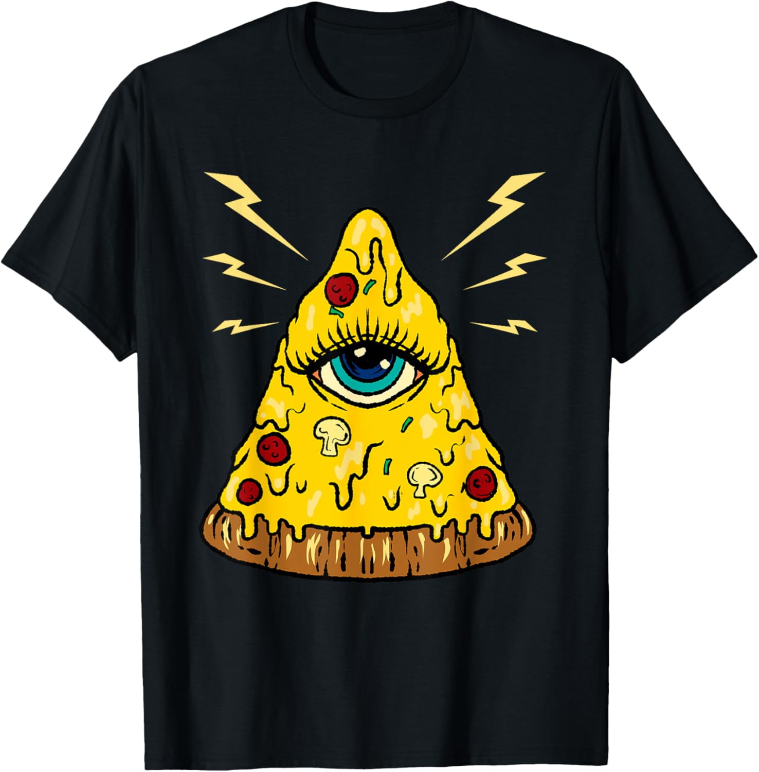 Pizza Illuminati Cool All Seeing Eye Conspiracy Gift Idea T-Shirt ...
