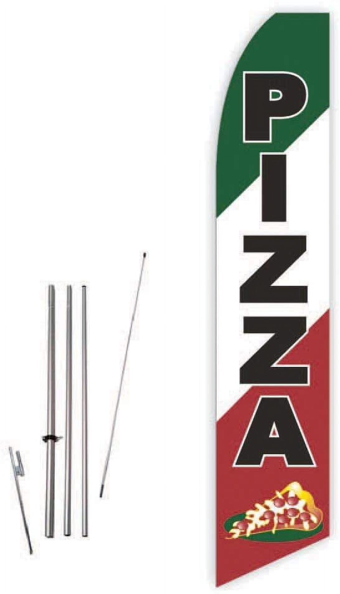 Pizza Italian Flag Super Novo Feather Flag - Complete with 15ft Pole ...