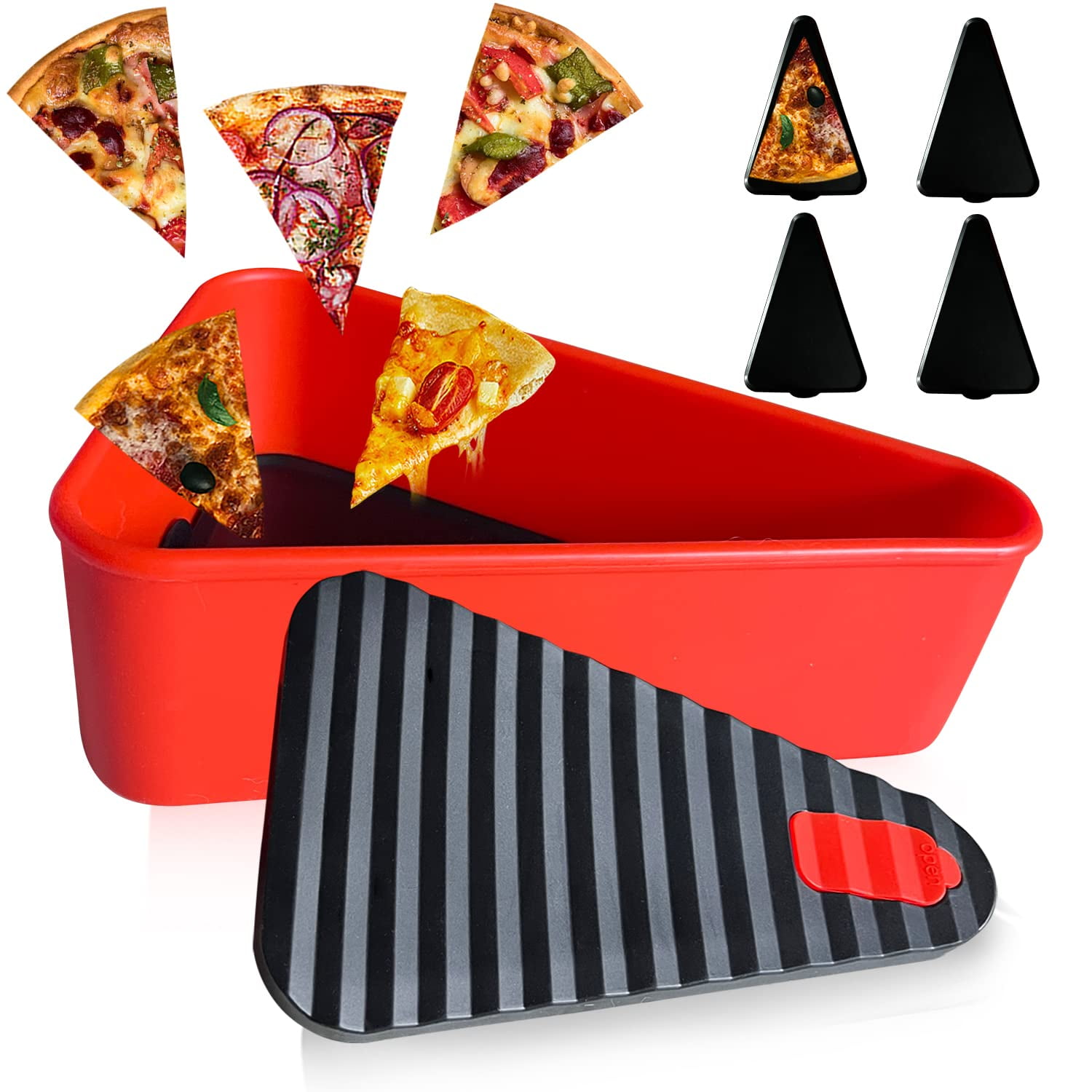 Pizza Leftover Storage Container with 2 Pizza Trays,Reusable Pizza ...