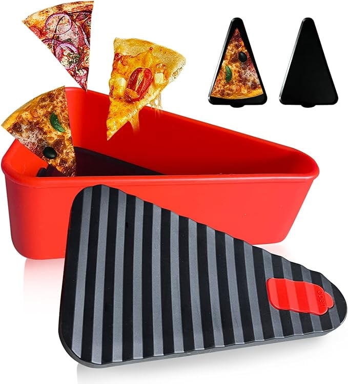 Pizza Leftover Storage Container with 2 Pizza Trays,Reusable Pizza ...