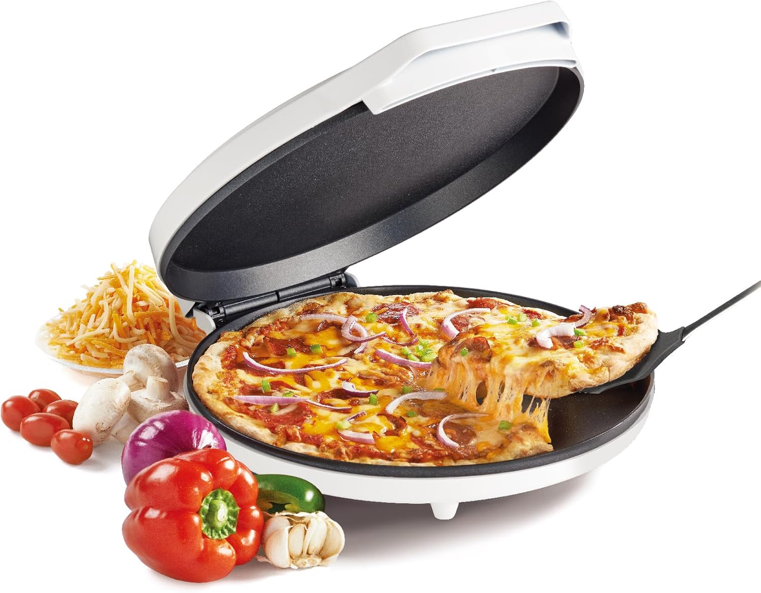 Pizza Maker Plus, 12" Indoor Electric Grill, Nonstick Griddle Pan for ...