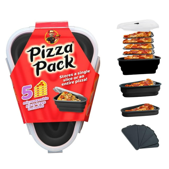 Pizza Pack® Keeper: BPA-Free Silicone Pizza Holder, 5 Microwavable ...