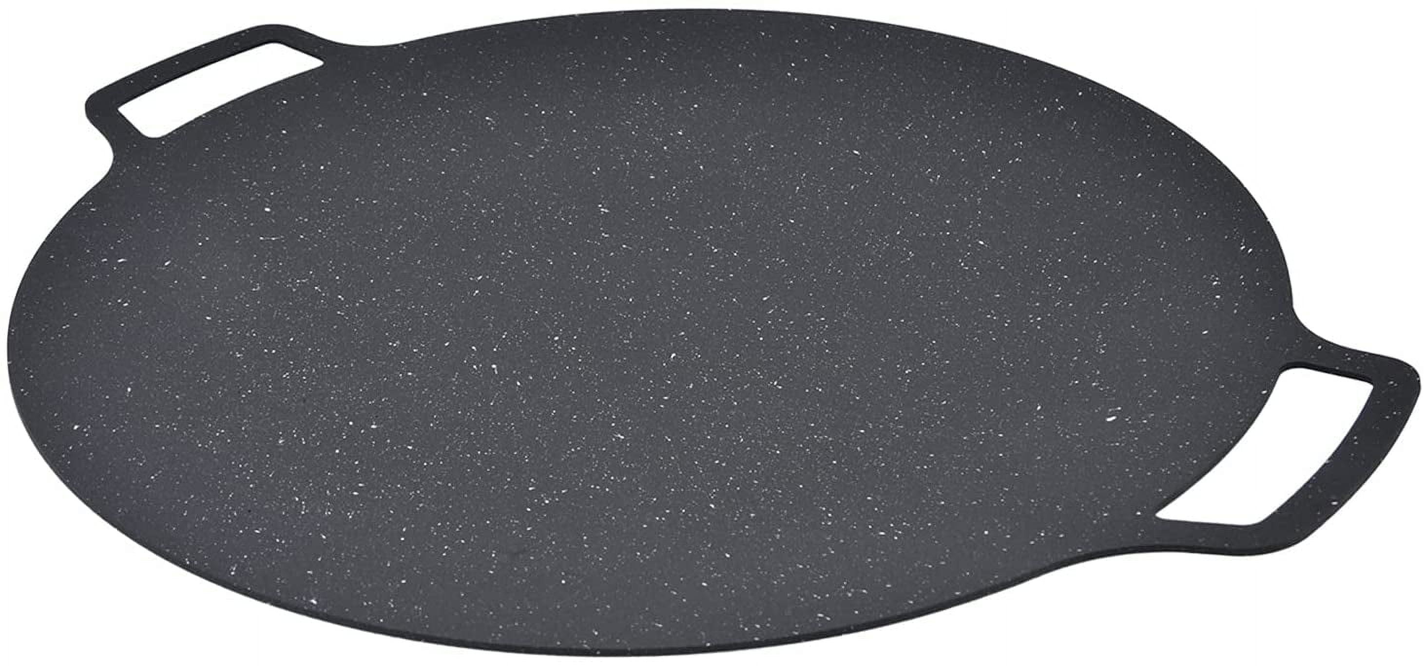 Pizza Pan with Handles,Korean BBQ Grill Pan, Cast Iron Round Griddle ...