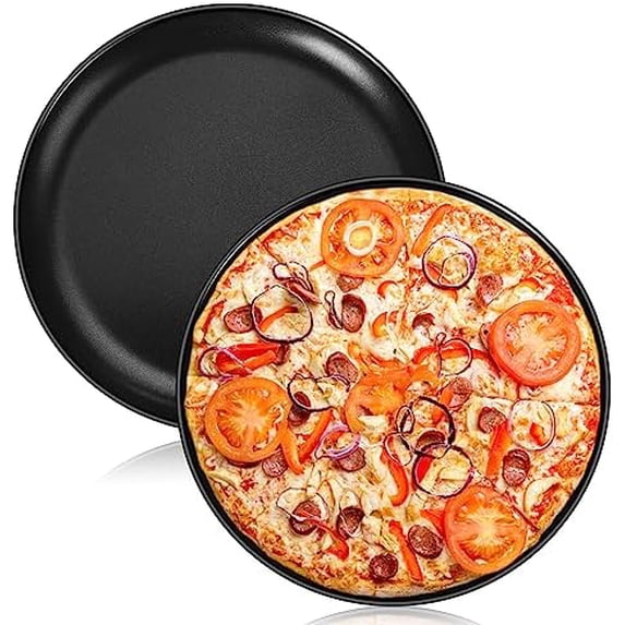 Pizza Pan Set of 2, Stainless Steel Pizza Tray, Round Pizza Plate For ...