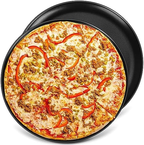 Pizza Pan Set of 2, Stainless Steel Pizza Tray, Round Pizza Plate For ...