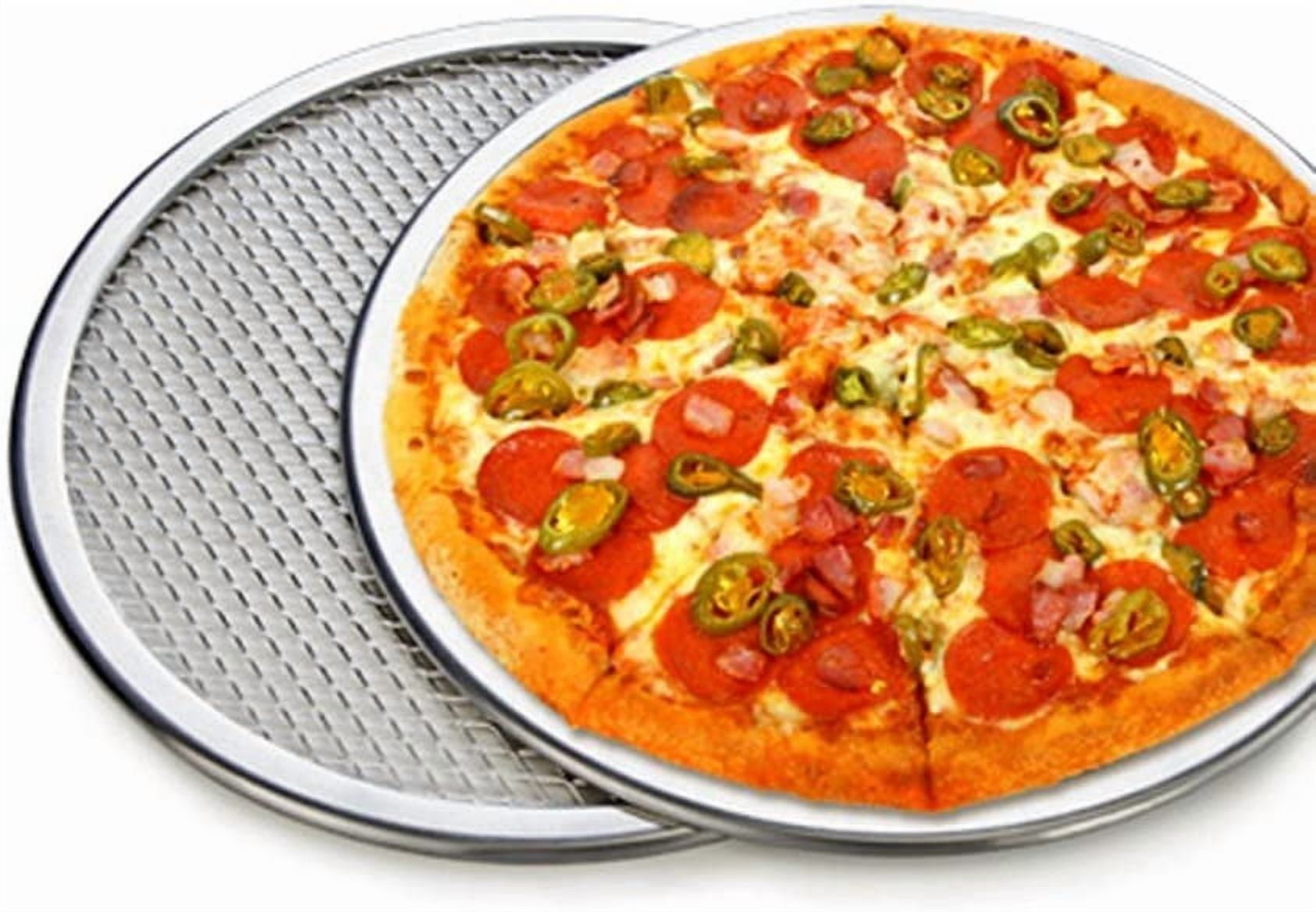 Pizza Pan of 2 Piece Seamless Rim Aluminium Pizza Mesh Pizza Screen ...
