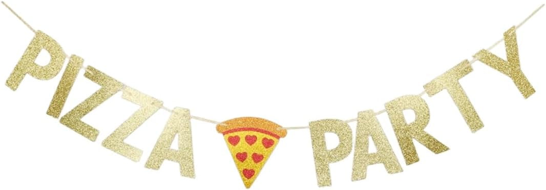 Pizza Party Banner, Pizza Themed Birthday/Fiesta/Home/Baby Shower ...