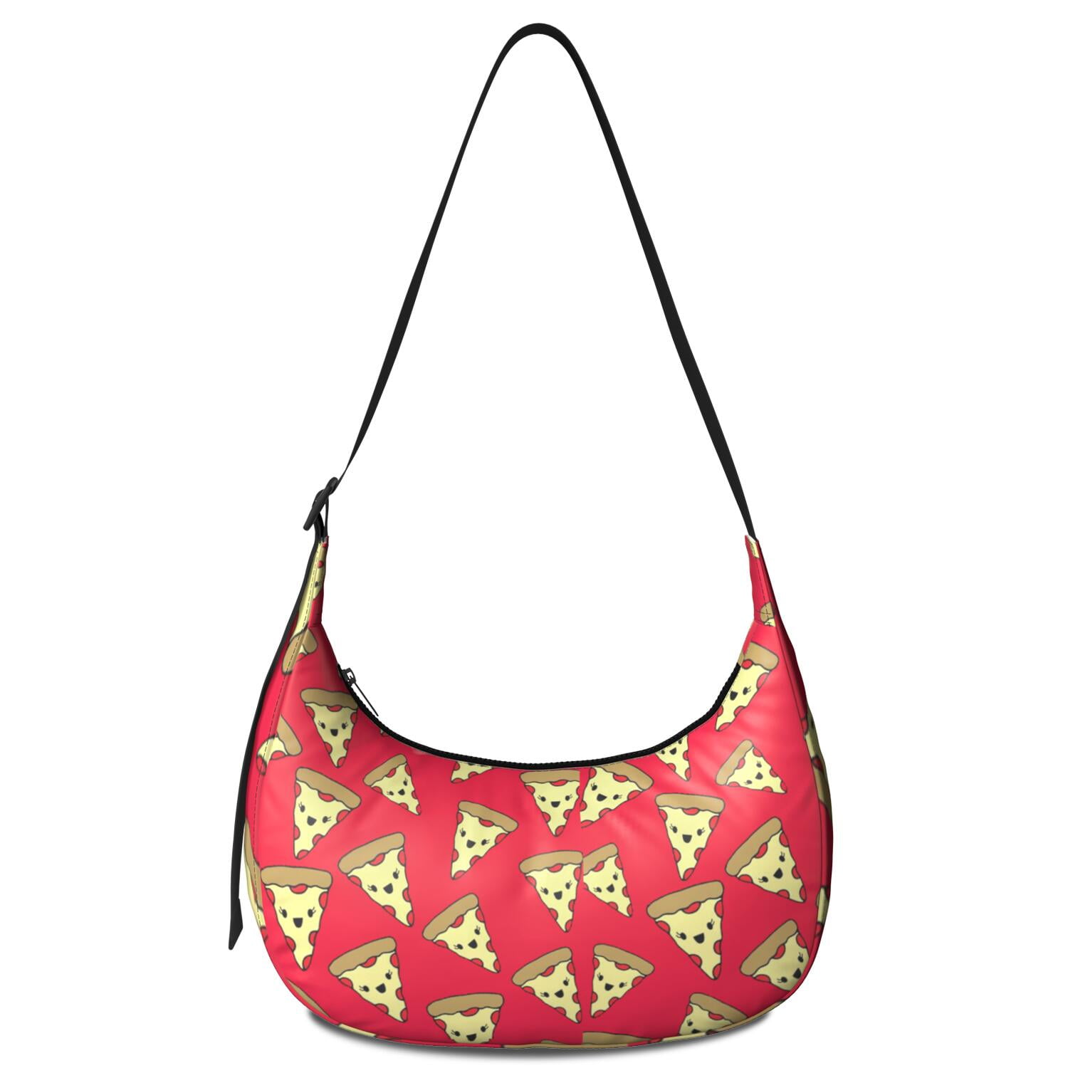 Pizza Party Print Hobo Purse for Women, Cute Foodie Food Crossbody Tote ...