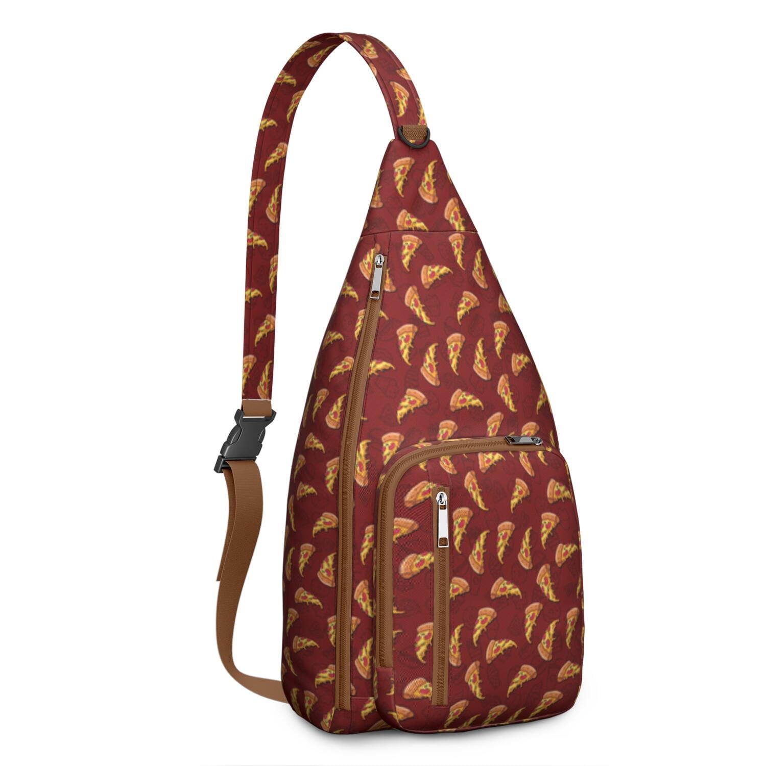 Pizza Party Shoulder Bag - Cute Food-Themed Crossbody Pack with Funny ...