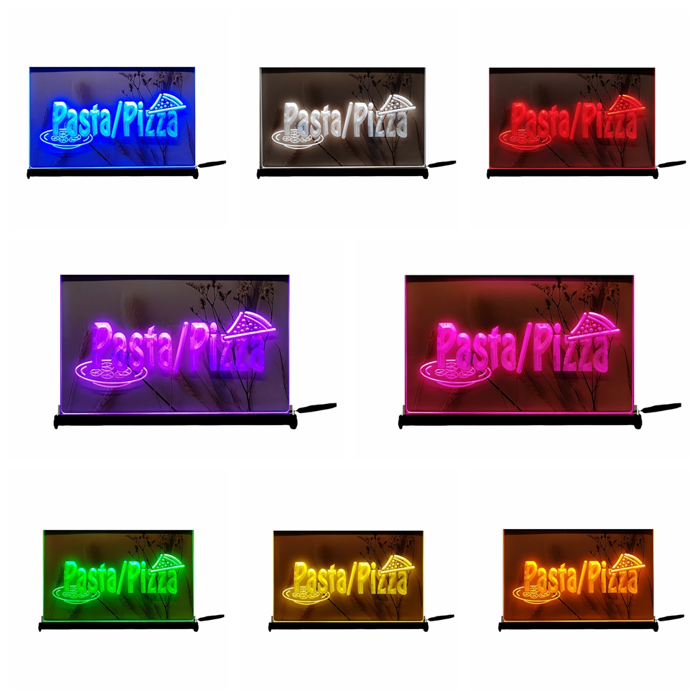 Pizza Pasta Shop Cafe Slice Bar Vintage LED Neon Sign-Posters,3DCarving ...