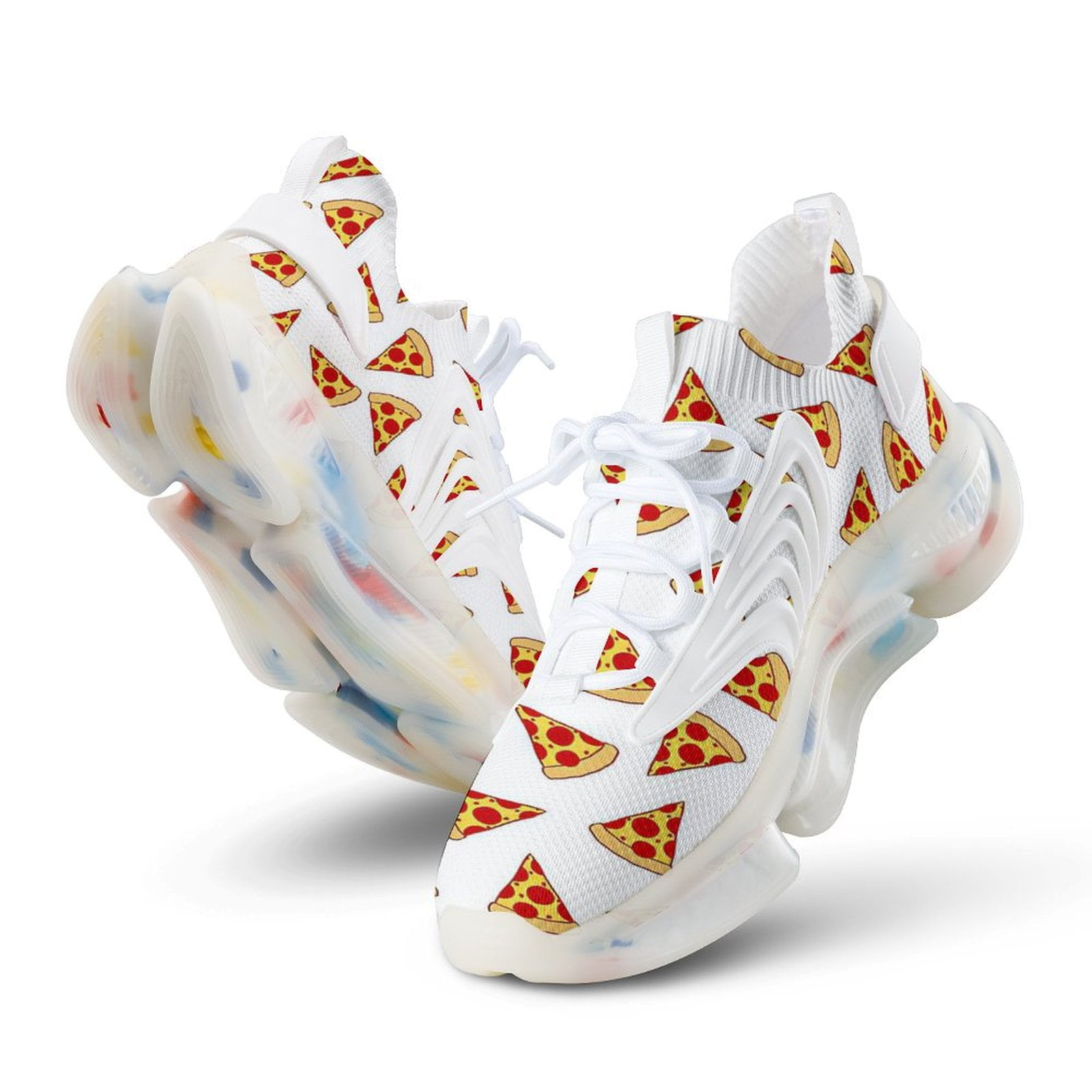 Pizza Pattern Walking Shoes for Men Woman Lightweight Tennis Fashion ...