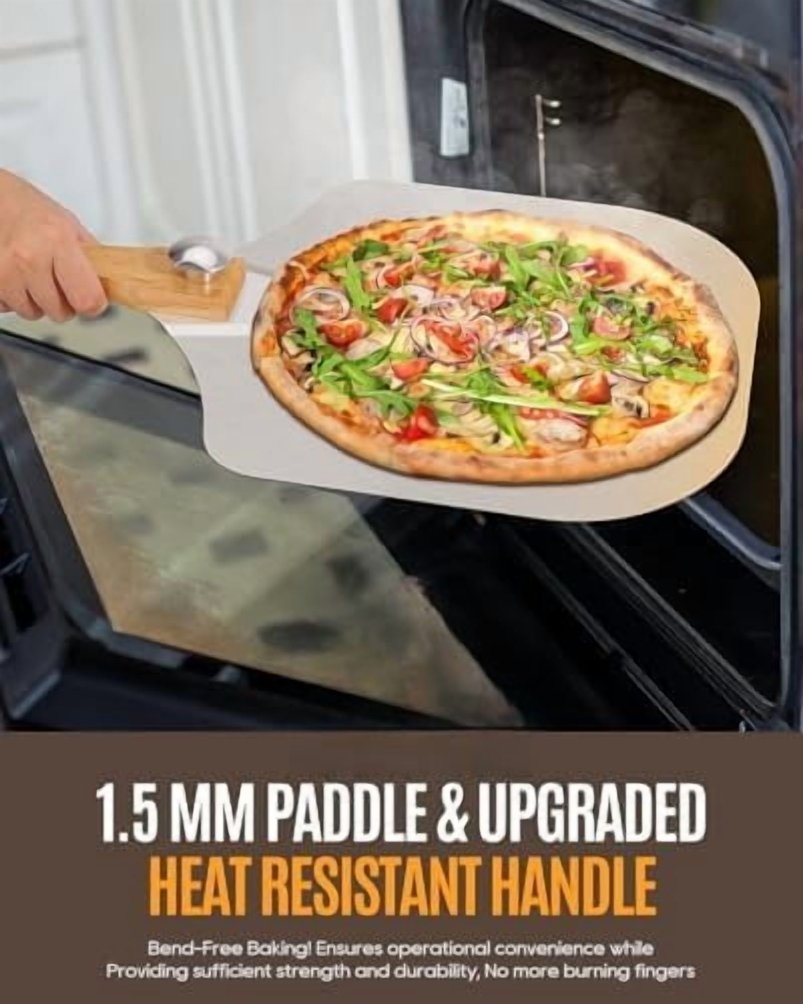 Pizza Peel Aluminum Pizza Spatula Set, 12 x 14 Inch Metal Pizza Paddle ...