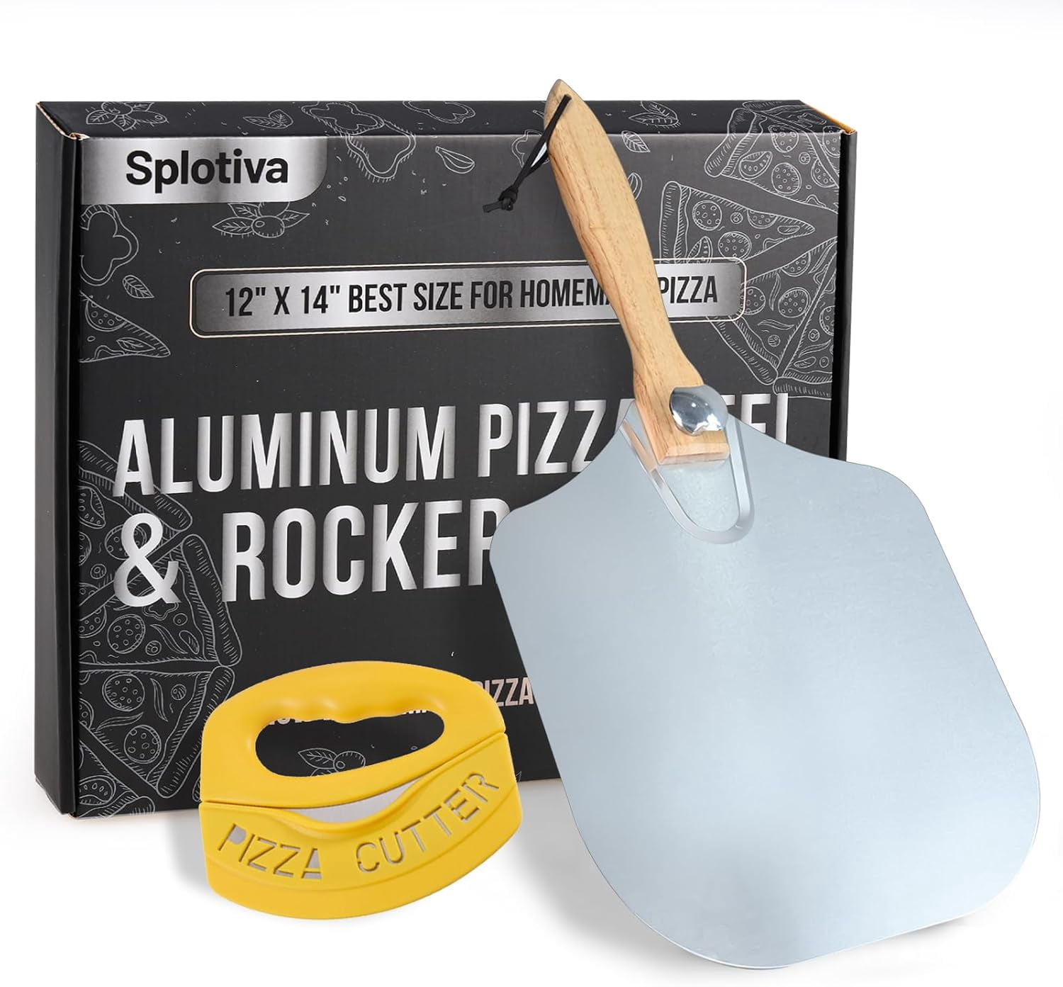 Pizza Peel Set, Aluminum Pizza Spatula,12 inch Metal Pizza Paddle(12"x ...