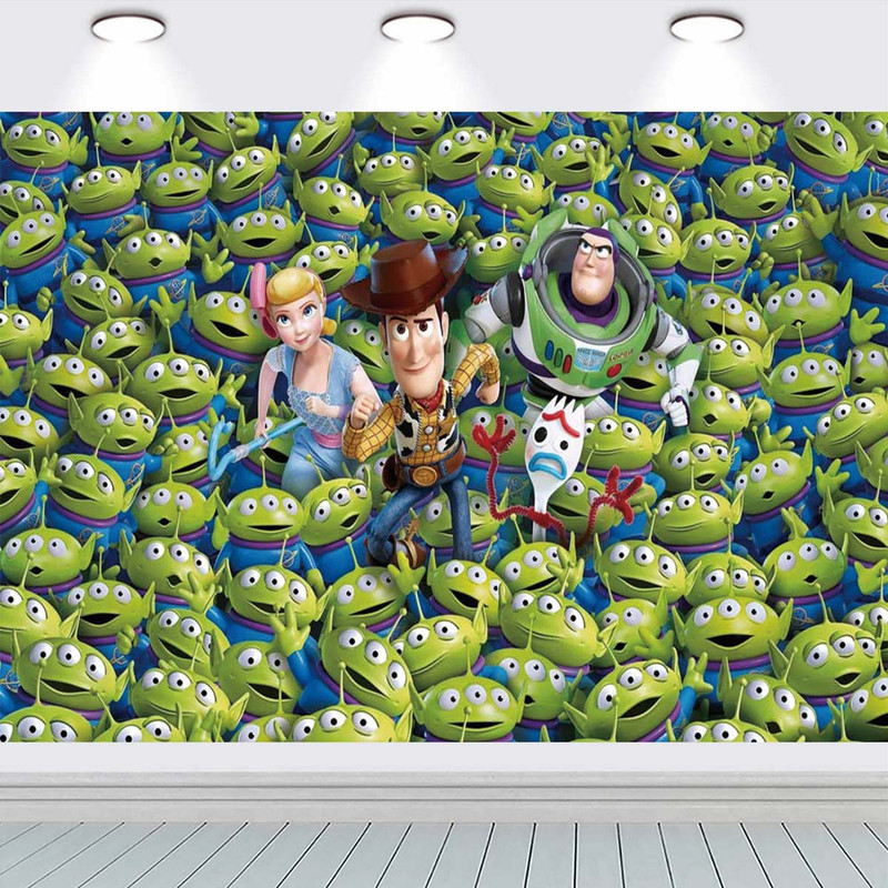 Pizza Planet Aliens Birthday Party Supplies Banner Backdrop Background ...