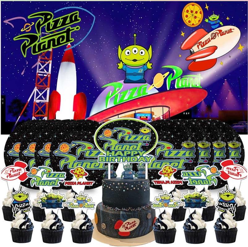 Pizza Planet Aliens Party Supplies Decor Decorations Plates Background ...