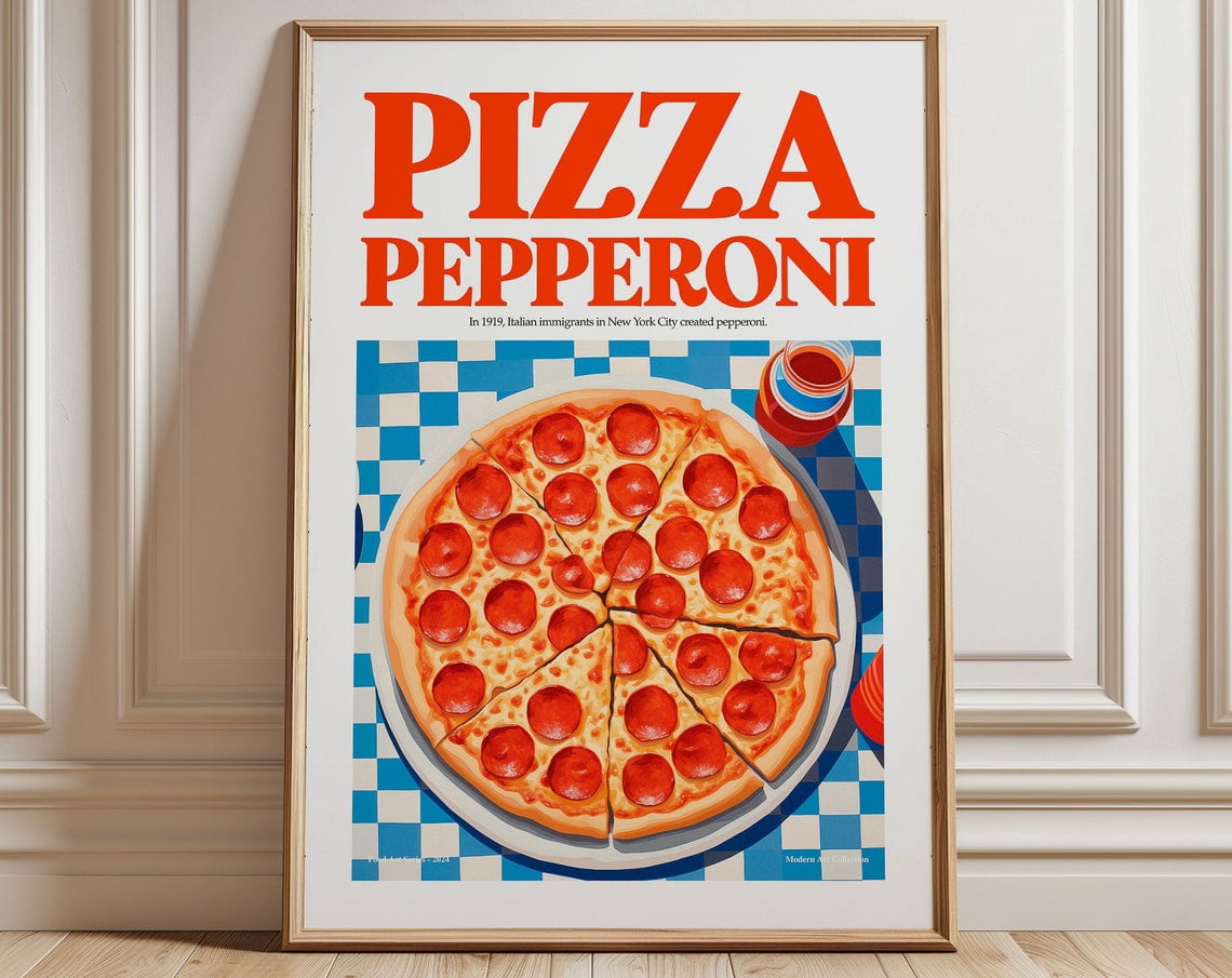 Pizza Print - Framed Wall Art - Italian Food Poster - Food Wall Art ...
