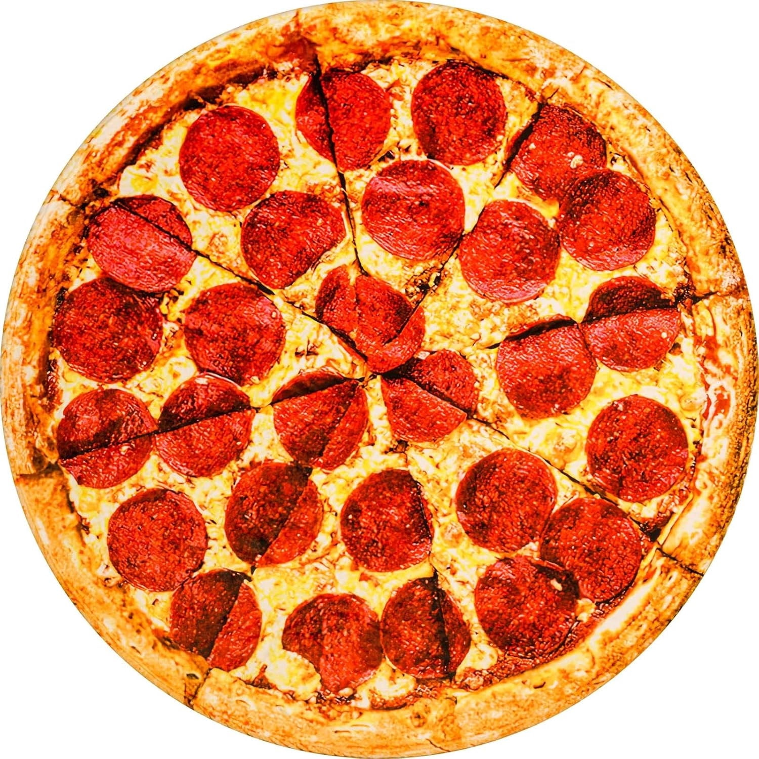 Pizza Printed Throw Blanket, Realistic Funny Round Food Blanket for ...