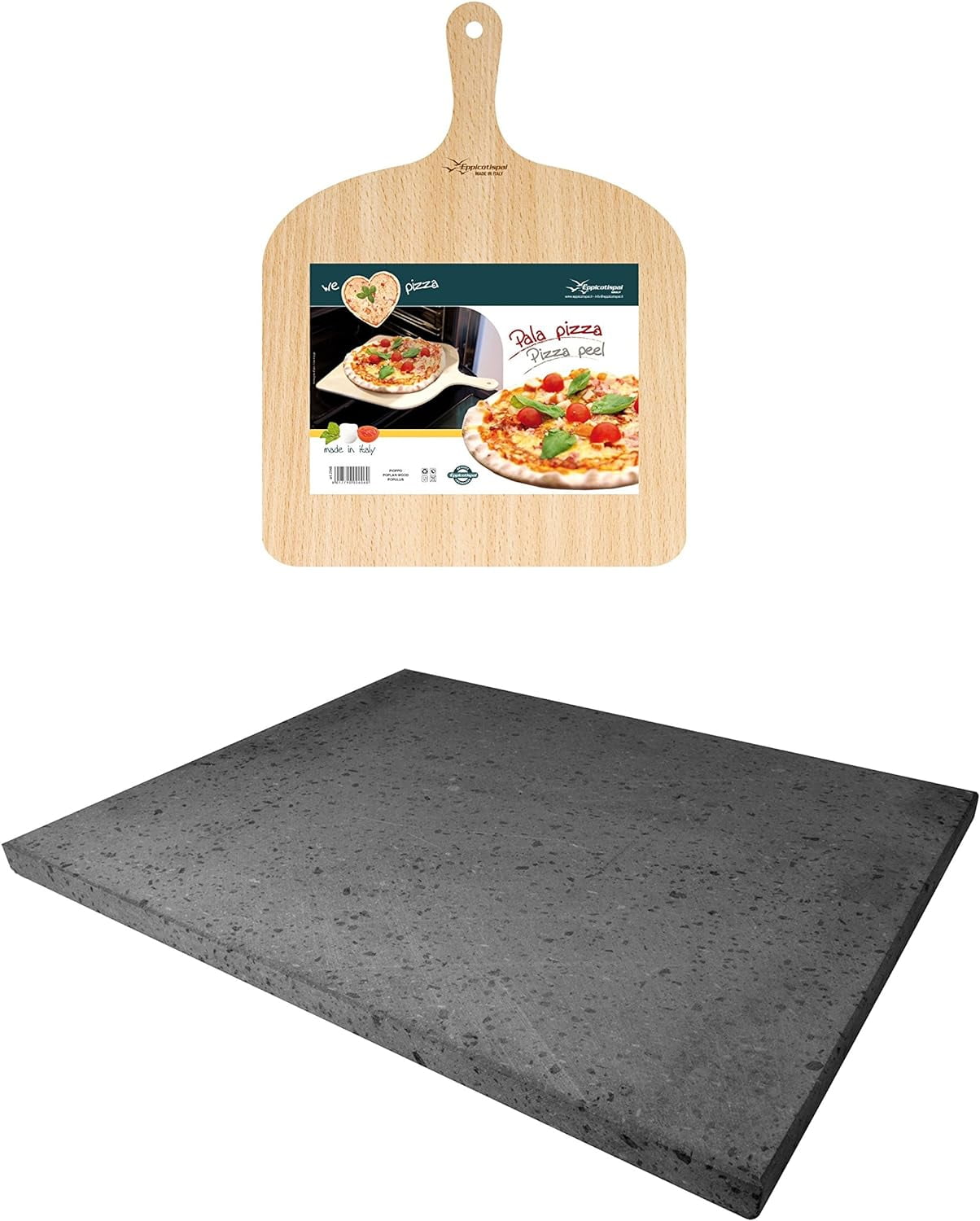 Pizza Set with Cooking Stone and Pizza Peel, Silver - Walmart.com
