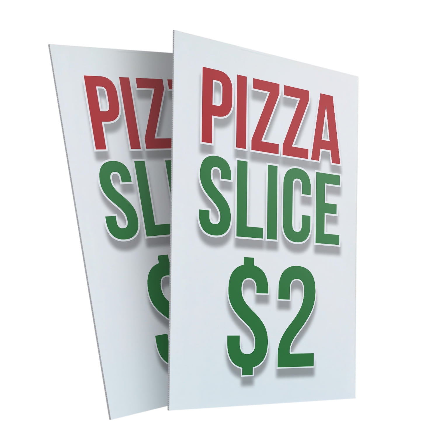 Pizza Slice $2 (2-Pack) 24 Inch x 36 Inch Plastic Signs | Sign Insert ...