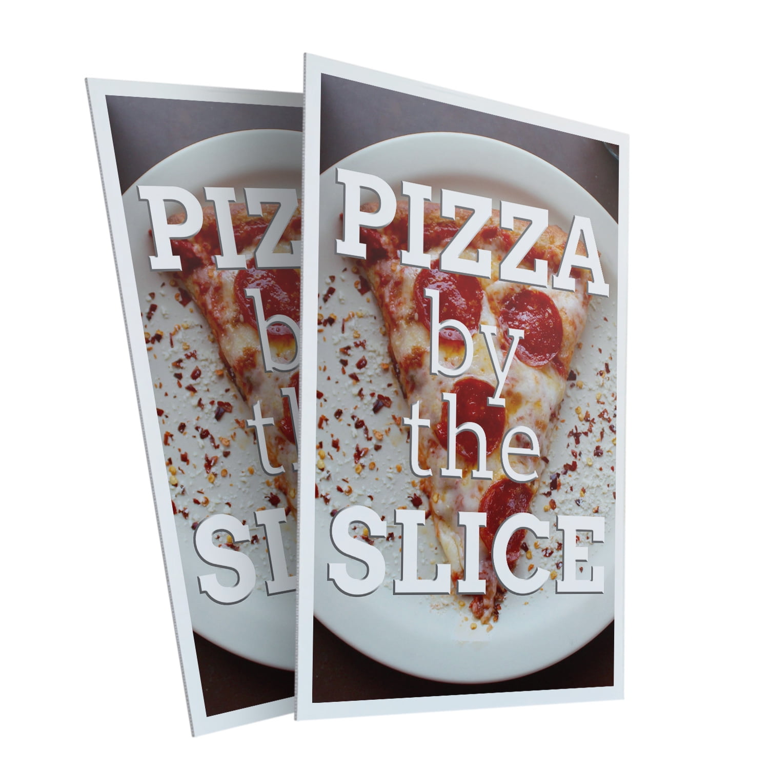 Pizza by the Slice (2-Pack) 24 Inch x 36 Inch Plastic Signs | Sign ...