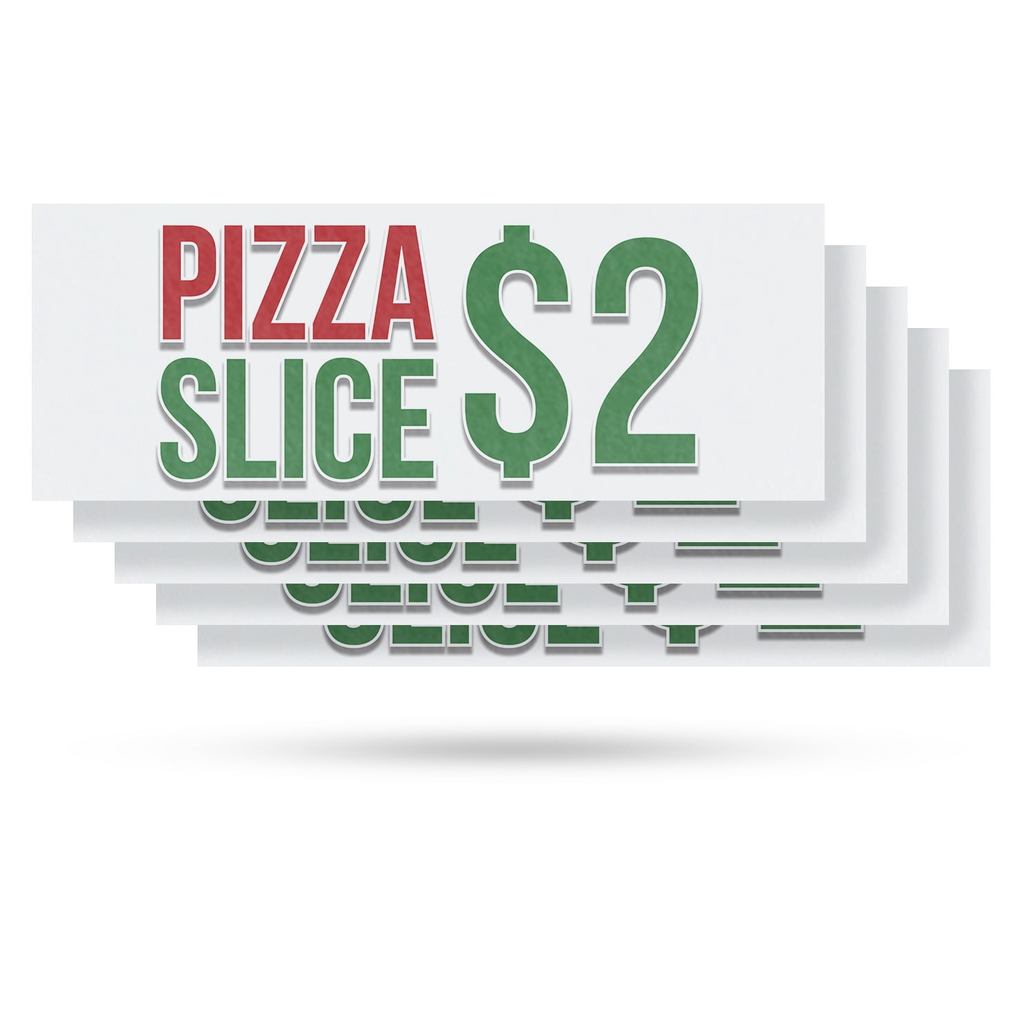 Pizza Slice $2 Vinyl Decal 5 Pack of 24 Inch x 9 Inch Weatherproof ...