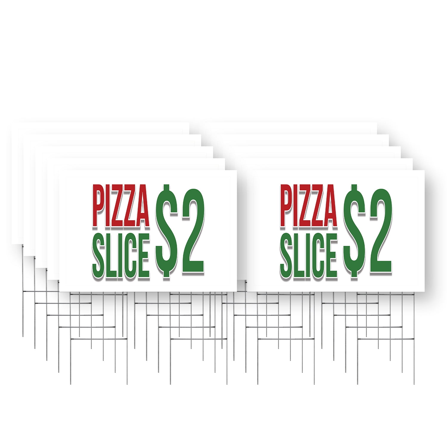 Pizza Slice $2 Yard Sign 10 Pack of 24 Inch x 36 Inch Single Sided ...