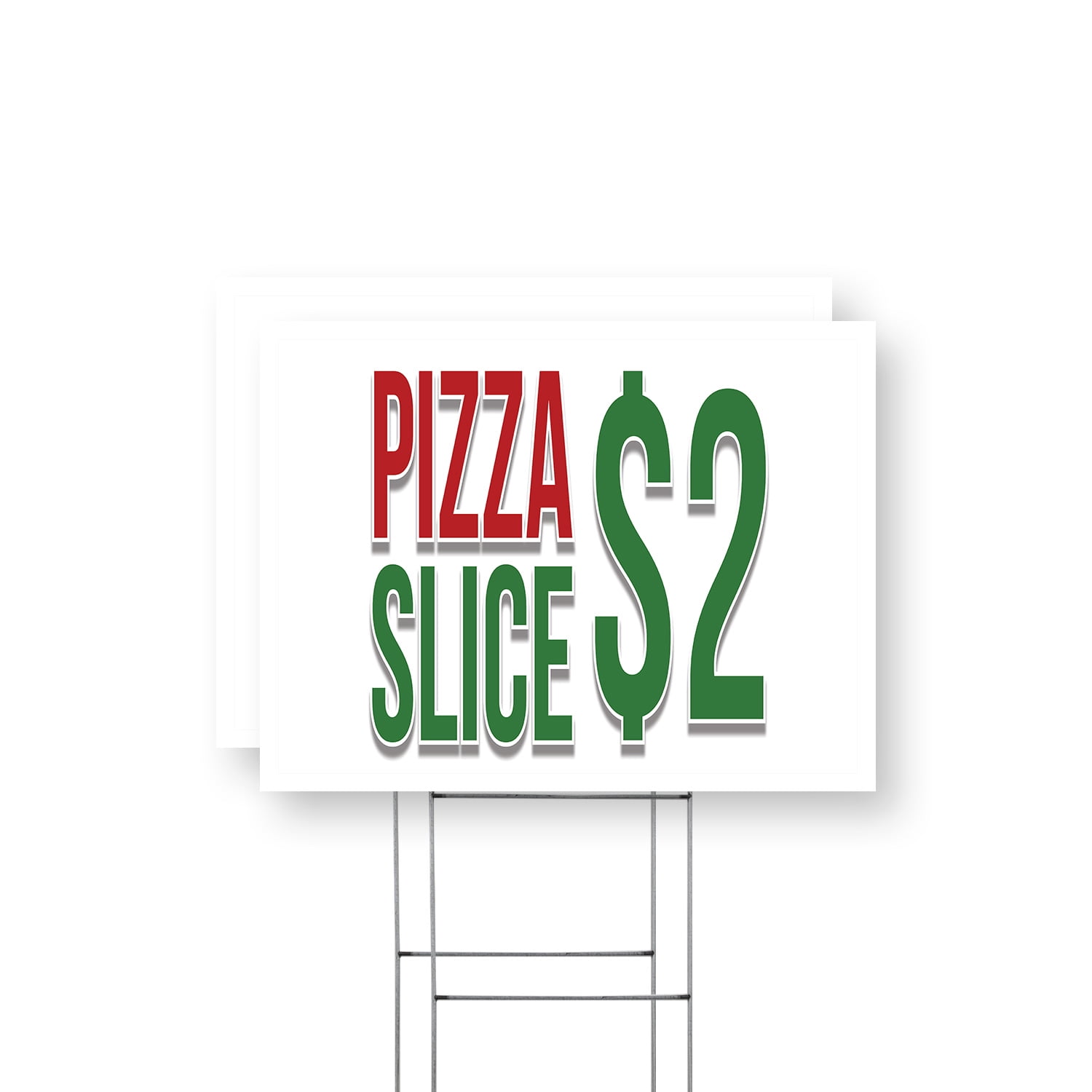 Pizza Slice $2 Yard Sign 2 Pack of 18 Inch x 24 Inch Single Sided ...