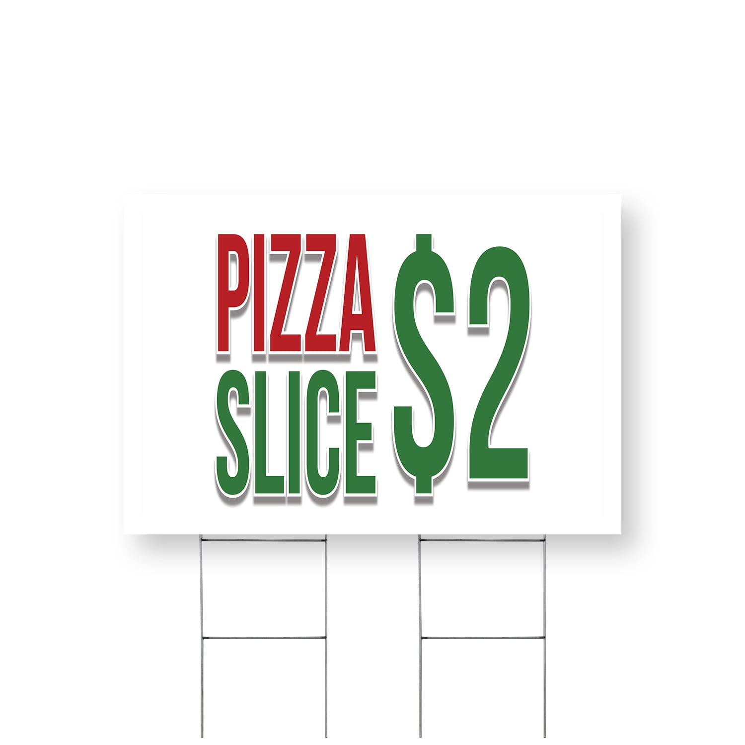 Pizza Slice $2 Yard Sign 24 Inch x 36 Inch Double Sided Weatherproof ...