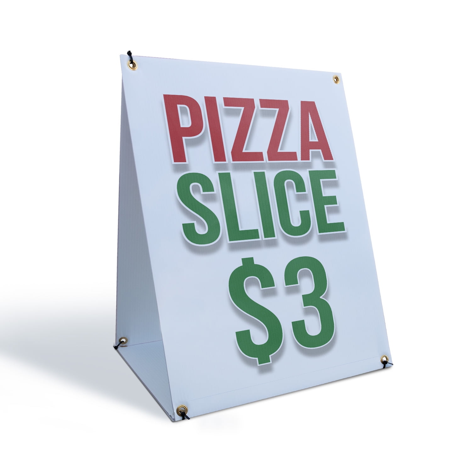 Pizza Slice $3 Sidewalk Sign 24 Inch x 36 Inch A-Frame Images On Both Sides | Budget-Friendly ...