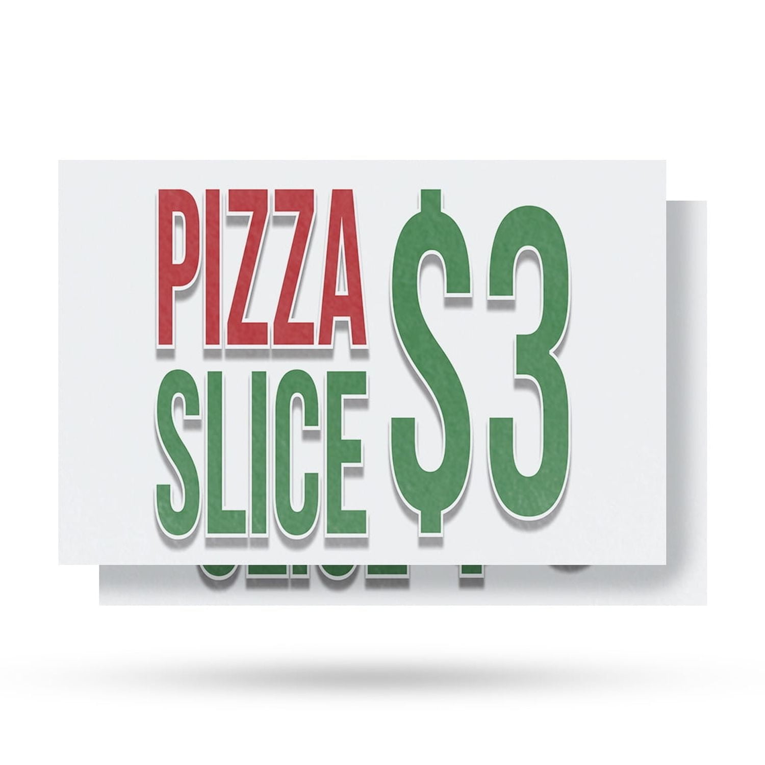 Pizza Slice $3 Vinyl Decal 2 Pack of 18 Inch x 24 Inch Weatherproof ...