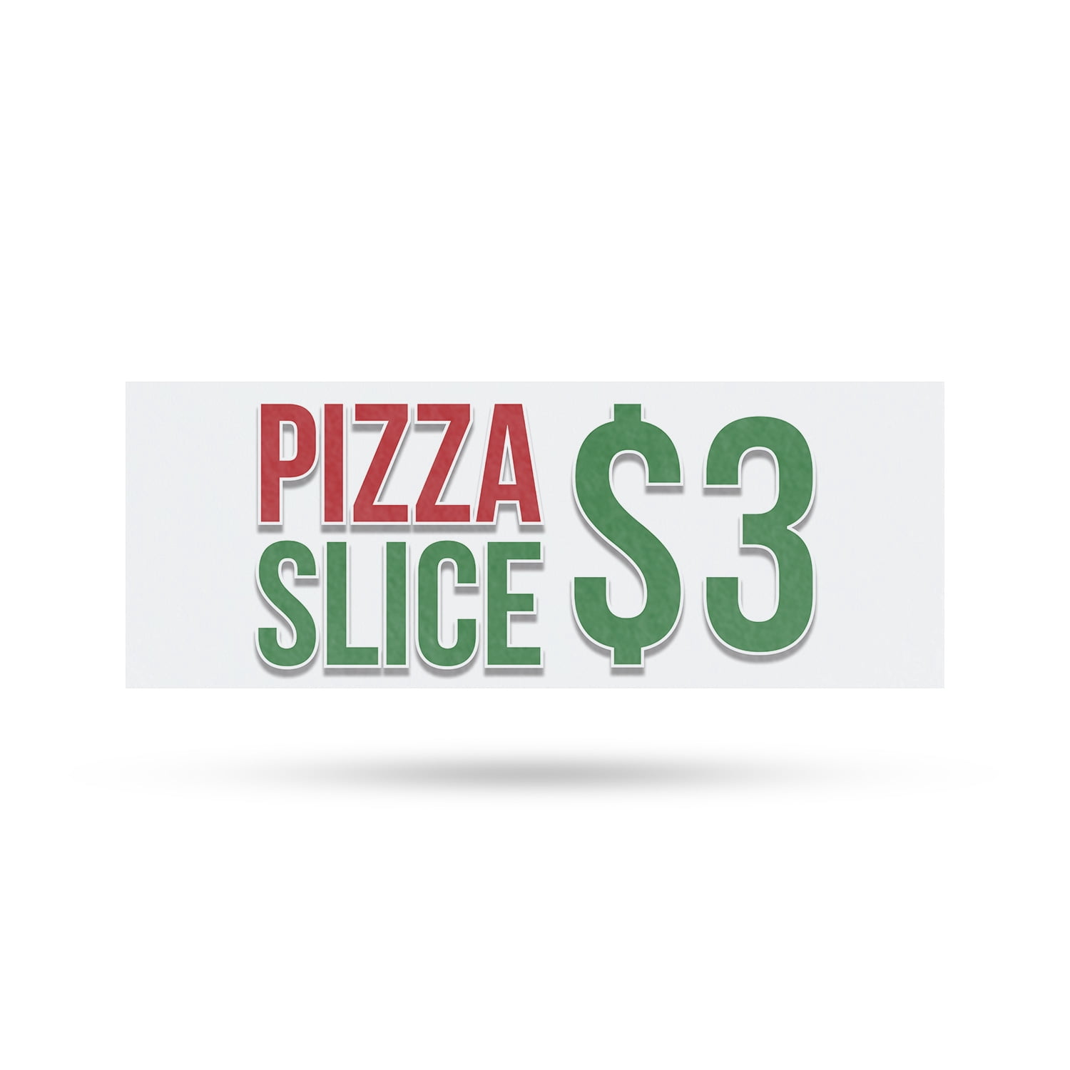 Pizza Slice $3 Vinyl Decal 36 Inch x 14 Inch Weatherproof Heavy-Duty ...