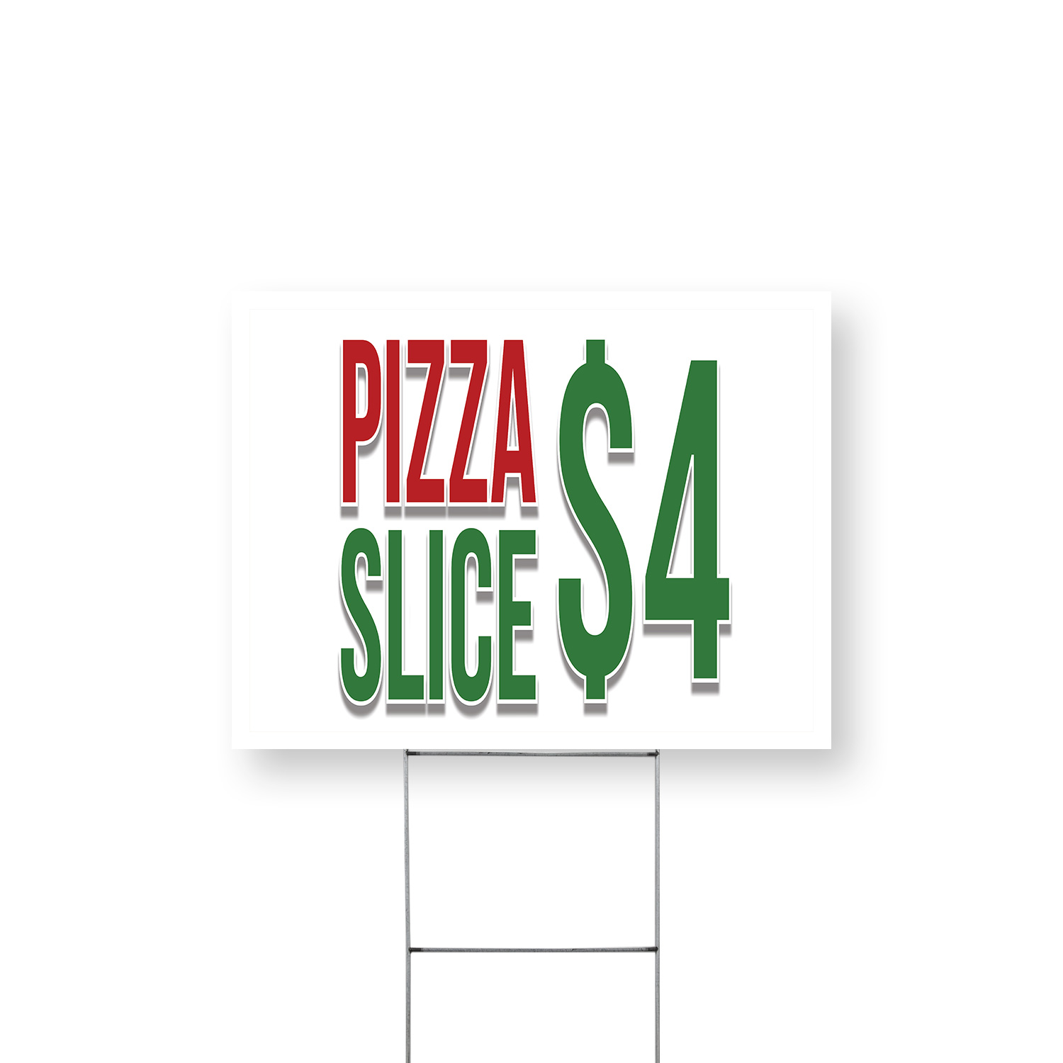 Pizza Slice $4 Yard Sign 12 Inch x 16 Inch Double Sided Weatherproof ...