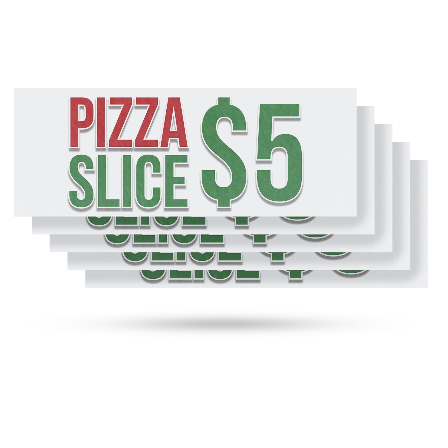 Pizza Slice $5 Vinyl Decal 5 Pack of 12 Inch x 5 Inch Weatherproof ...