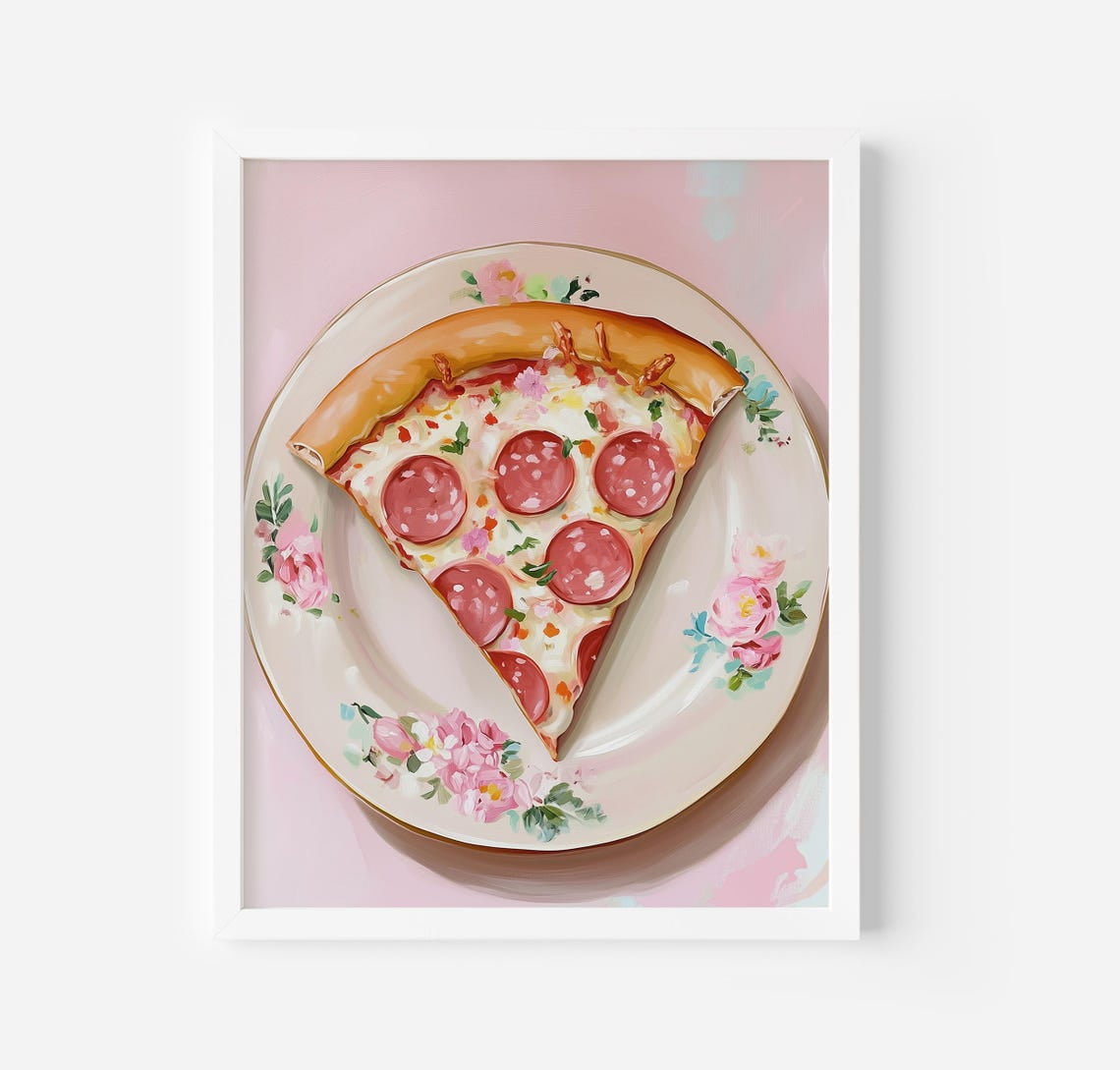 Pizza Slice Art Print: Eclectic Italian Kitchen Decor #458, Unframed ...