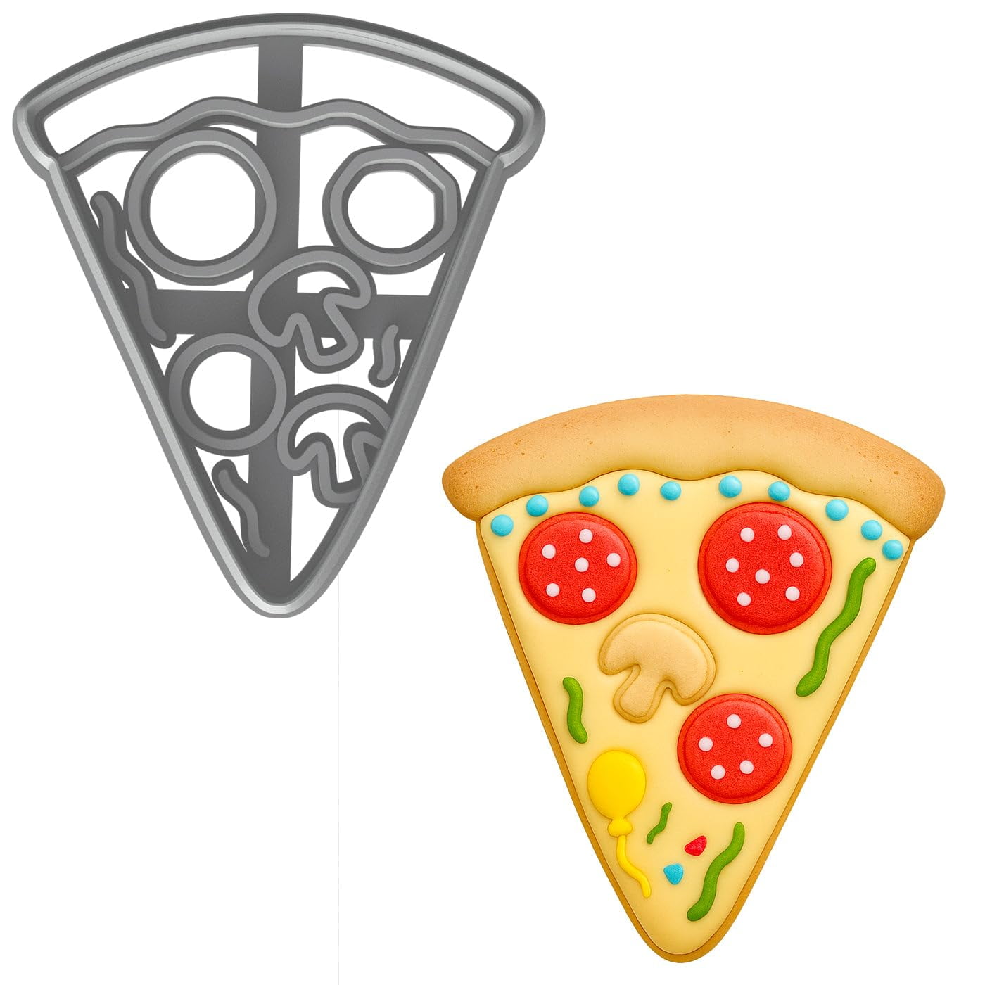 Pizza Slice Cookie Cutter & Stamp 4x3.49" for Baking Fondant Clay ...
