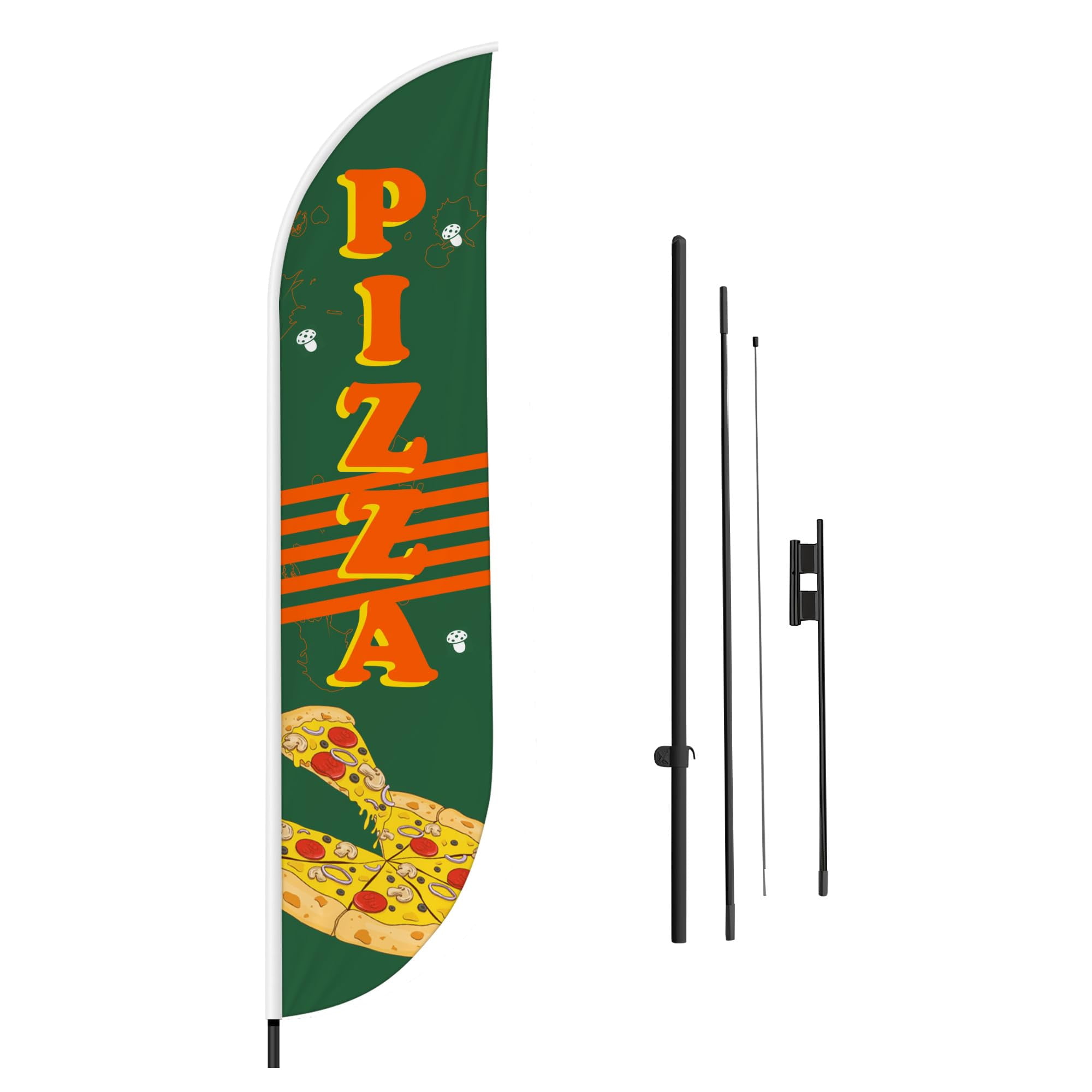 Pizza Slice Feather Flag(11.5feetX2.5feet) by DreamController | Outdoor ...