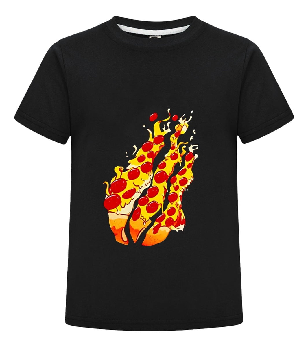 Pizza Slice Flame Pepperoni Fire Gamer T-Shirt for Kids – Colorful Fire ...