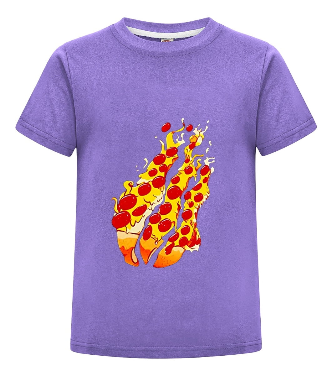 Pizza Slice Flame Pepperoni Fire Gamer T-Shirt for Kids – Colorful Fire ...