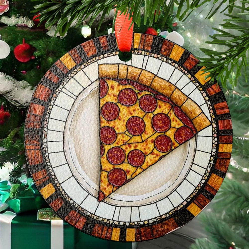 Pizza Slice Ornament Italian Food SunCatcher Pizza Lover Light Catcher ...