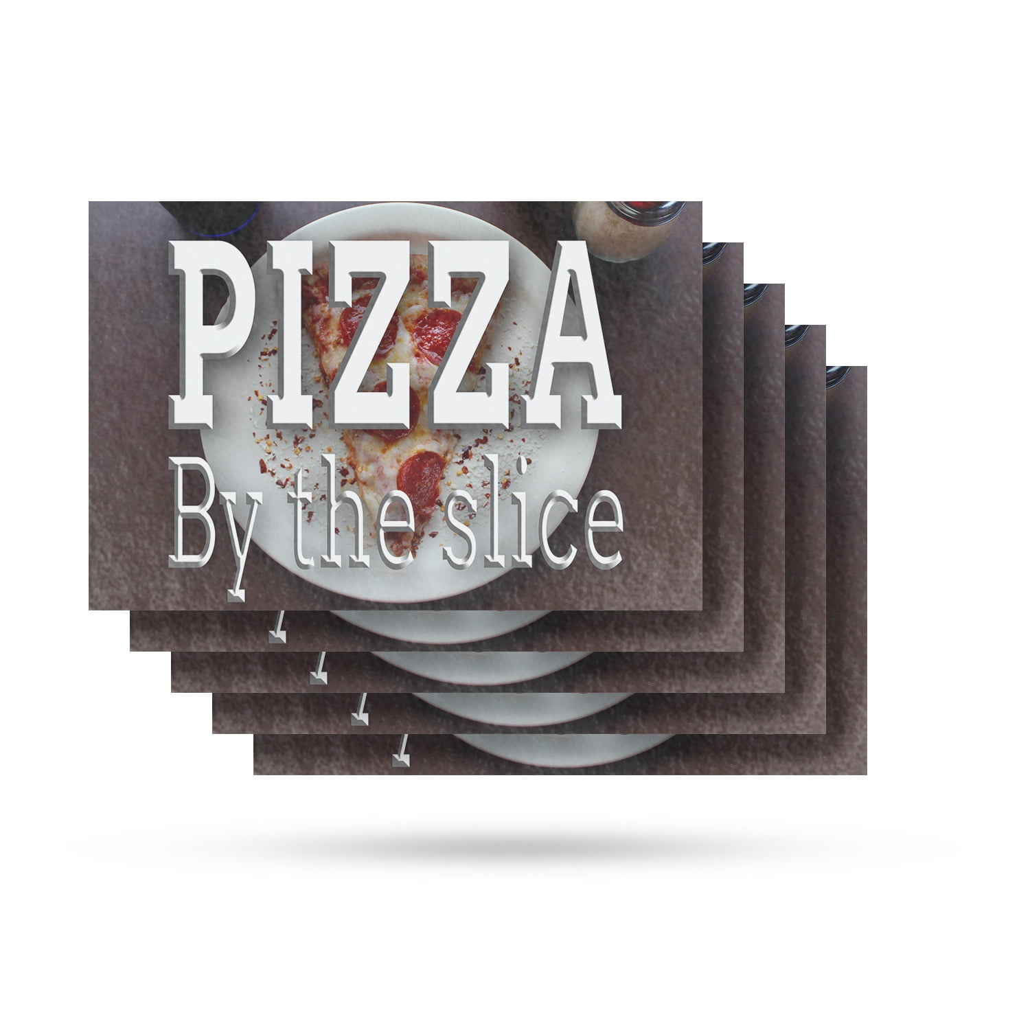Pizza by the Slice Vinyl Decal 5 Pack of 12 Inch x 16 Inch Weatherproof ...