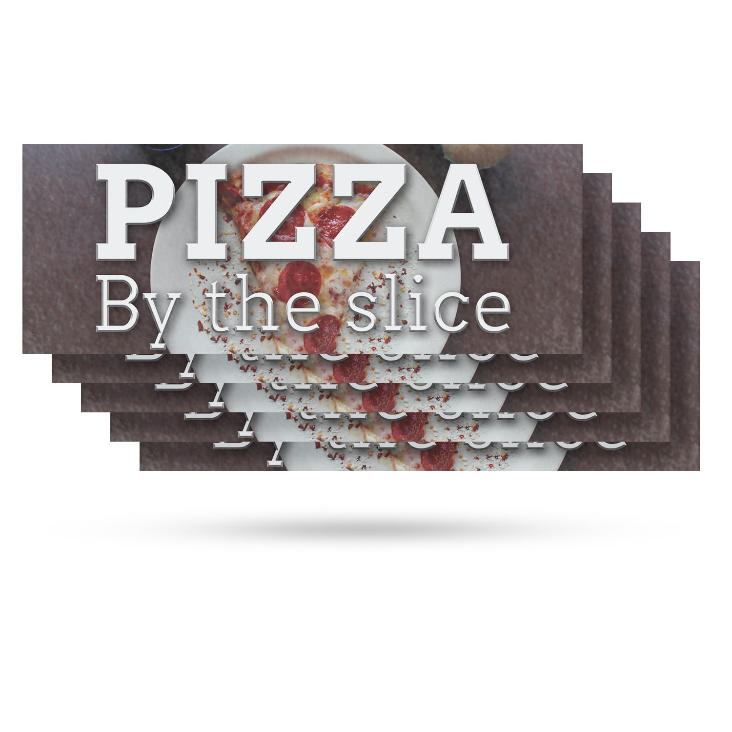 Pizza by the Slice Vinyl Decal 5 Pack of 12 Inch x 5 Inch Weatherproof ...