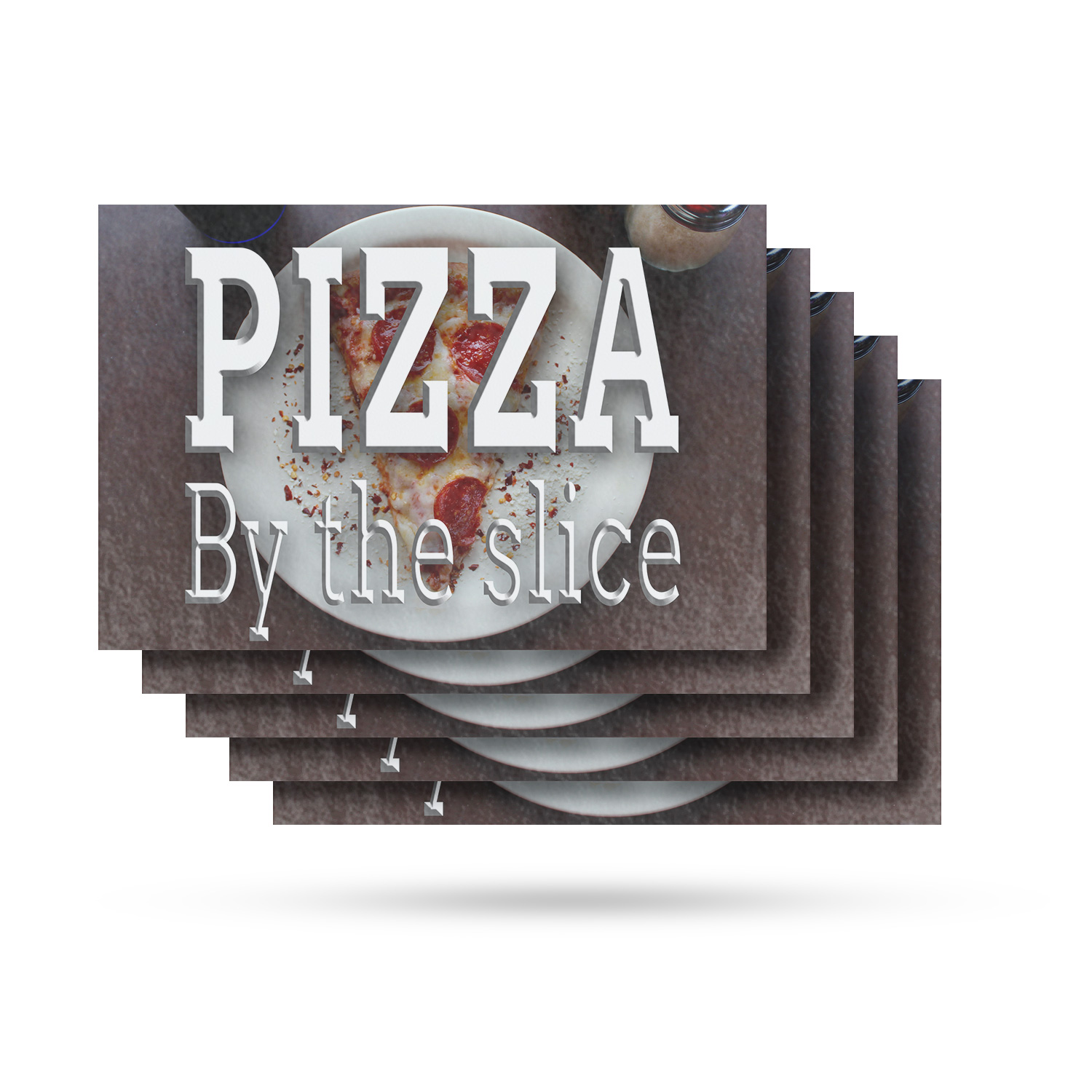 Pizza by the Slice Vinyl Decal 5 Pack of 24 Inch x 36 Inch Weatherproof ...