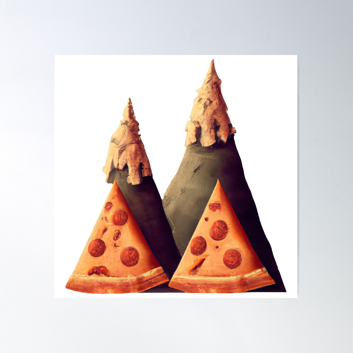 Pizza Slices In The Shape Of Mountain Poster Wall Art, Modern Wall ...
