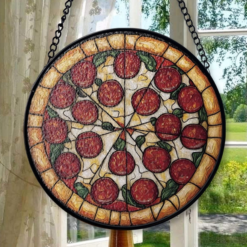 Pizza Stained Glass Italian Food Sun Catcher Pizza Lover Light Catcher ...