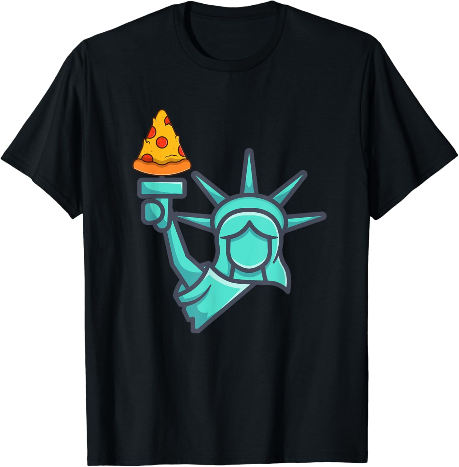 Pizza Statue of Liberty New York City Famous Food Pizzas T-Shirt ...
