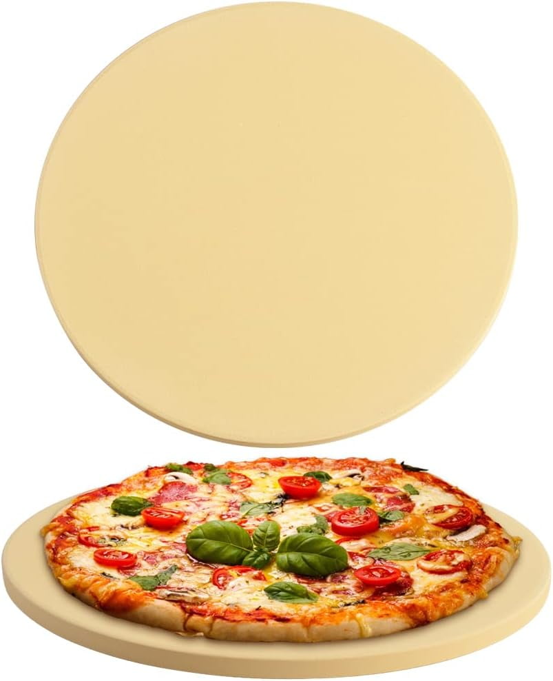 Pizza Stone Set, Heavy Duty Round Baking Stone for Bread, Pizza ...