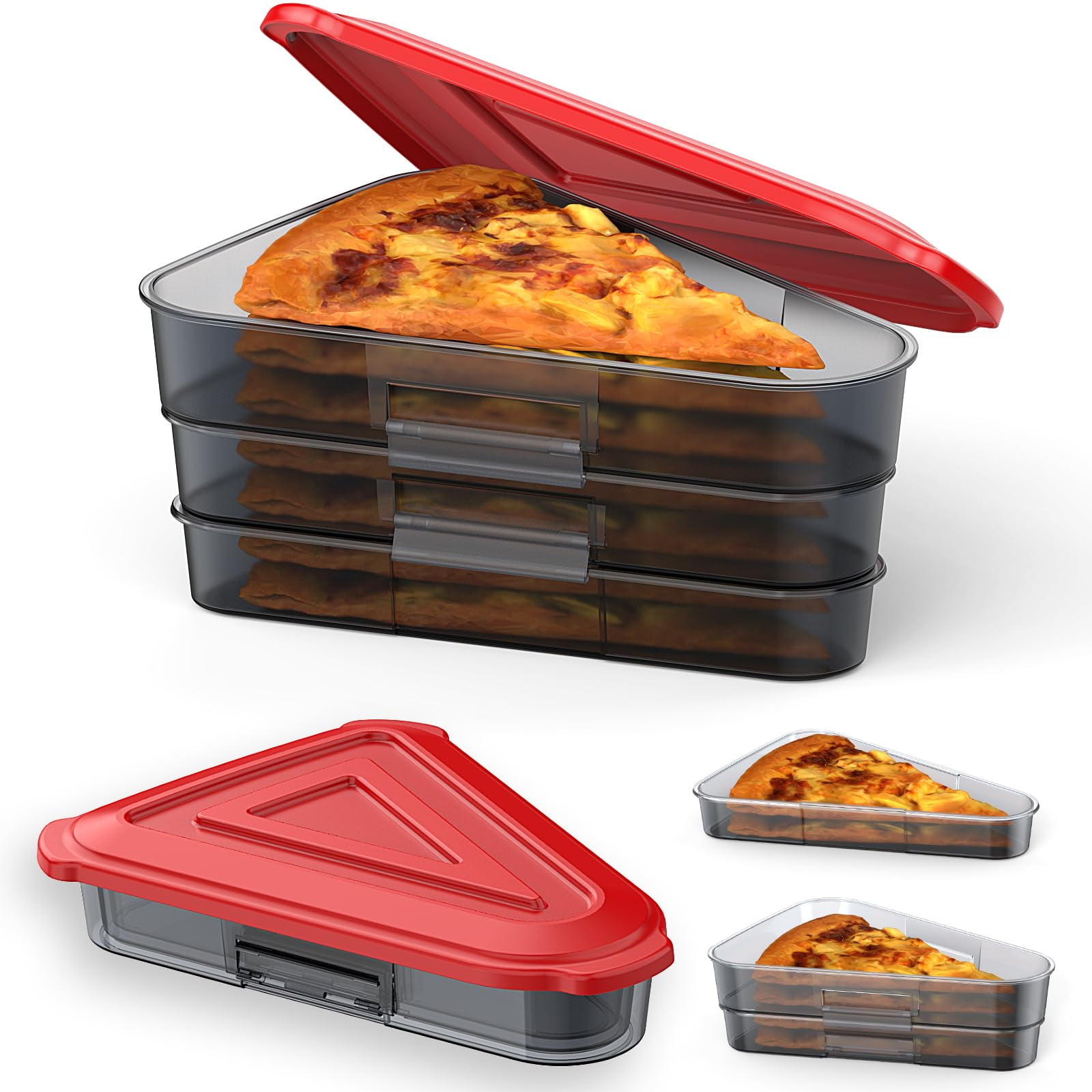 Pizza Storage Container, Expandable Pizza Slice Container, Reusable ...