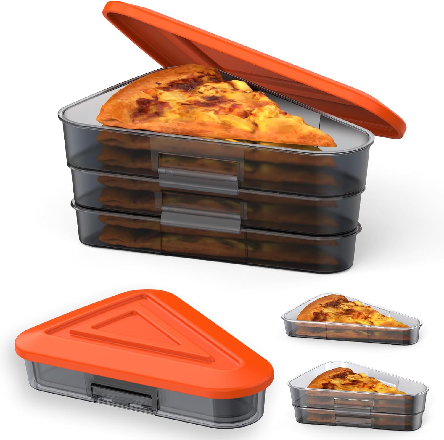 Pizza Storage Container, Expandable Pizza Slice Container, Reusable ...