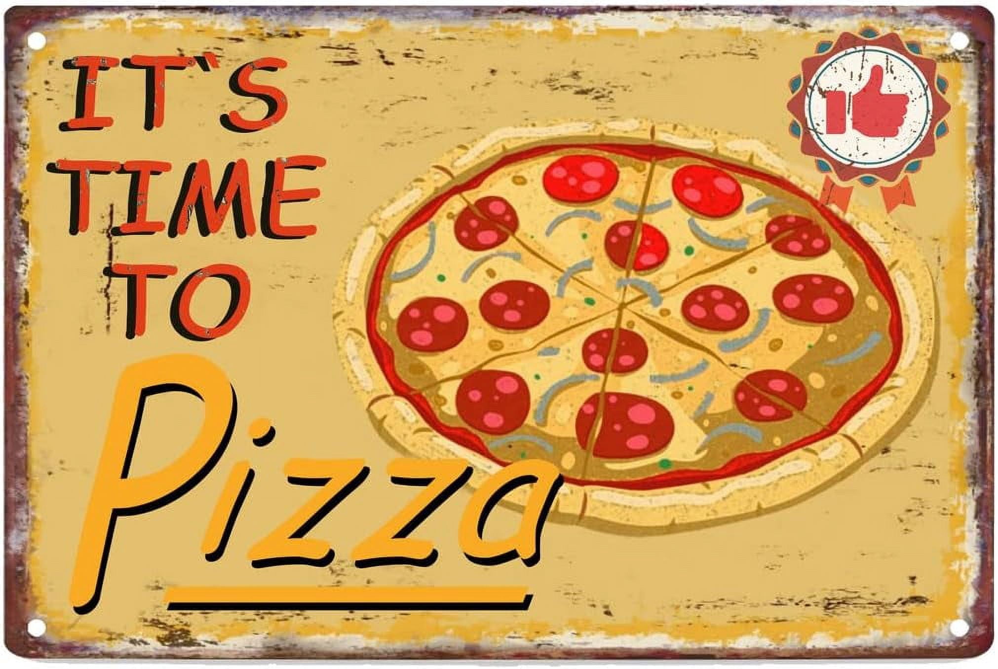 Pizza Tin Signs Retro Poster Vintage Sign Metal Wall Art Decor for ...