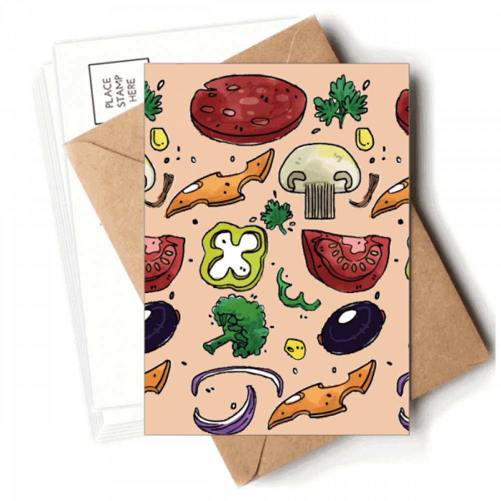 Pizza Tomato Foods Peppers Onion Postcards Envelopes Blank Note Cards ...